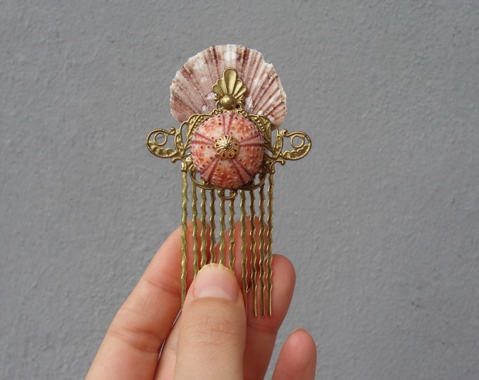 Mermaid Hair Comb - Sea Urchin, Shell and Vintage Filigree - Etsy