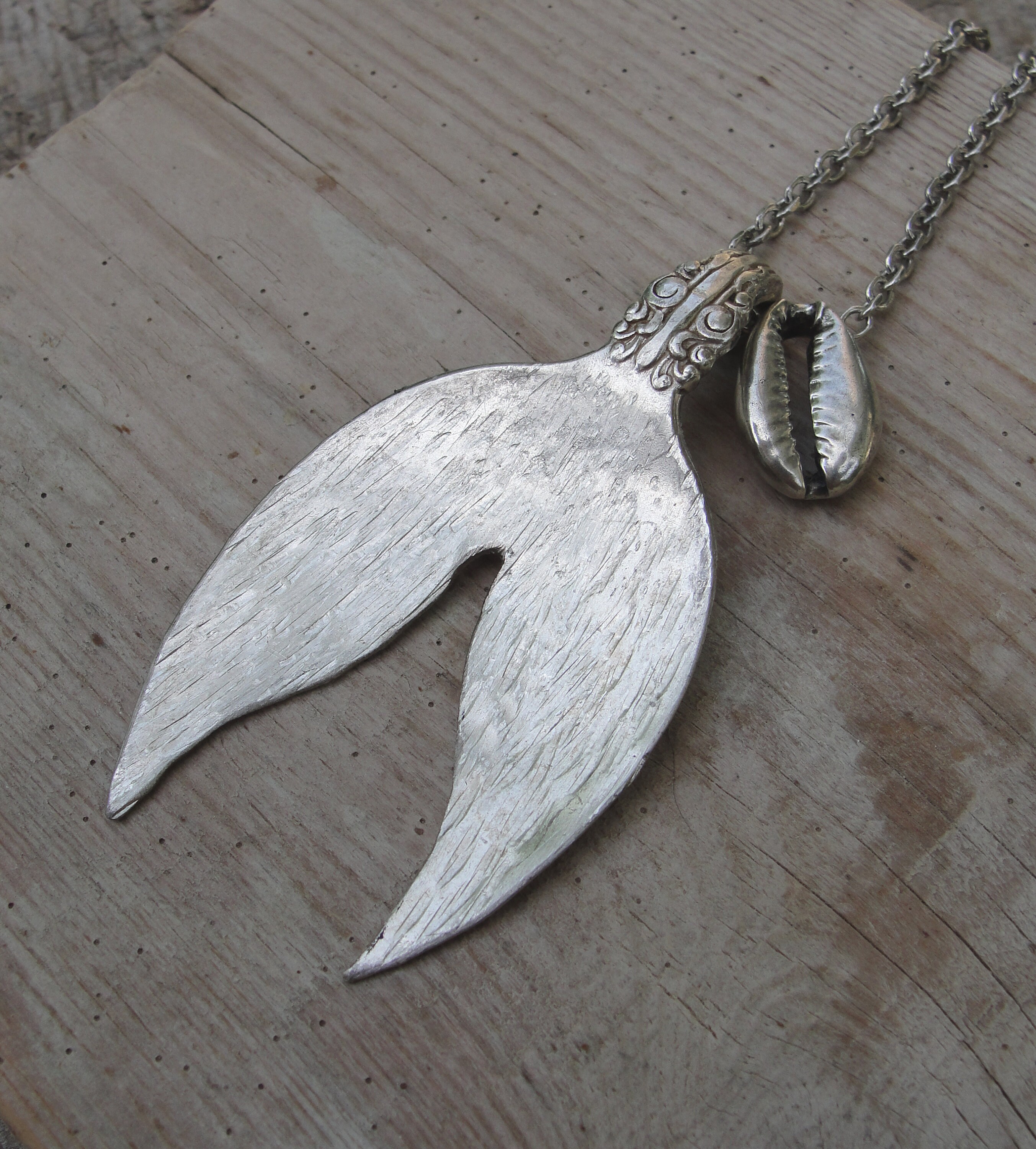 Mermaids Tail Necklace Beach Jewel, Vintage Silverware Cutlery , Cowry ...