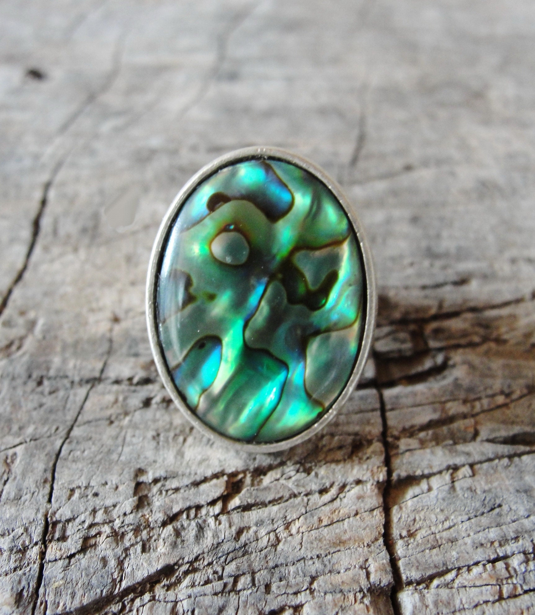 Abalone Shell Ring Peacock Abalone Seashell With Silver - Etsy