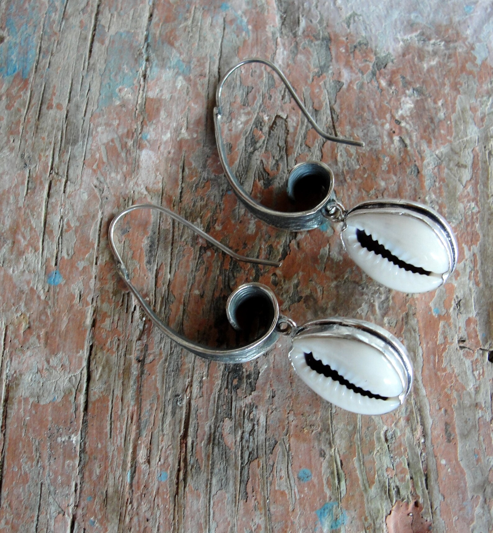 Cowry Shell Earrings Sterling Silver Cowrie Seashell Jewelry - Etsy