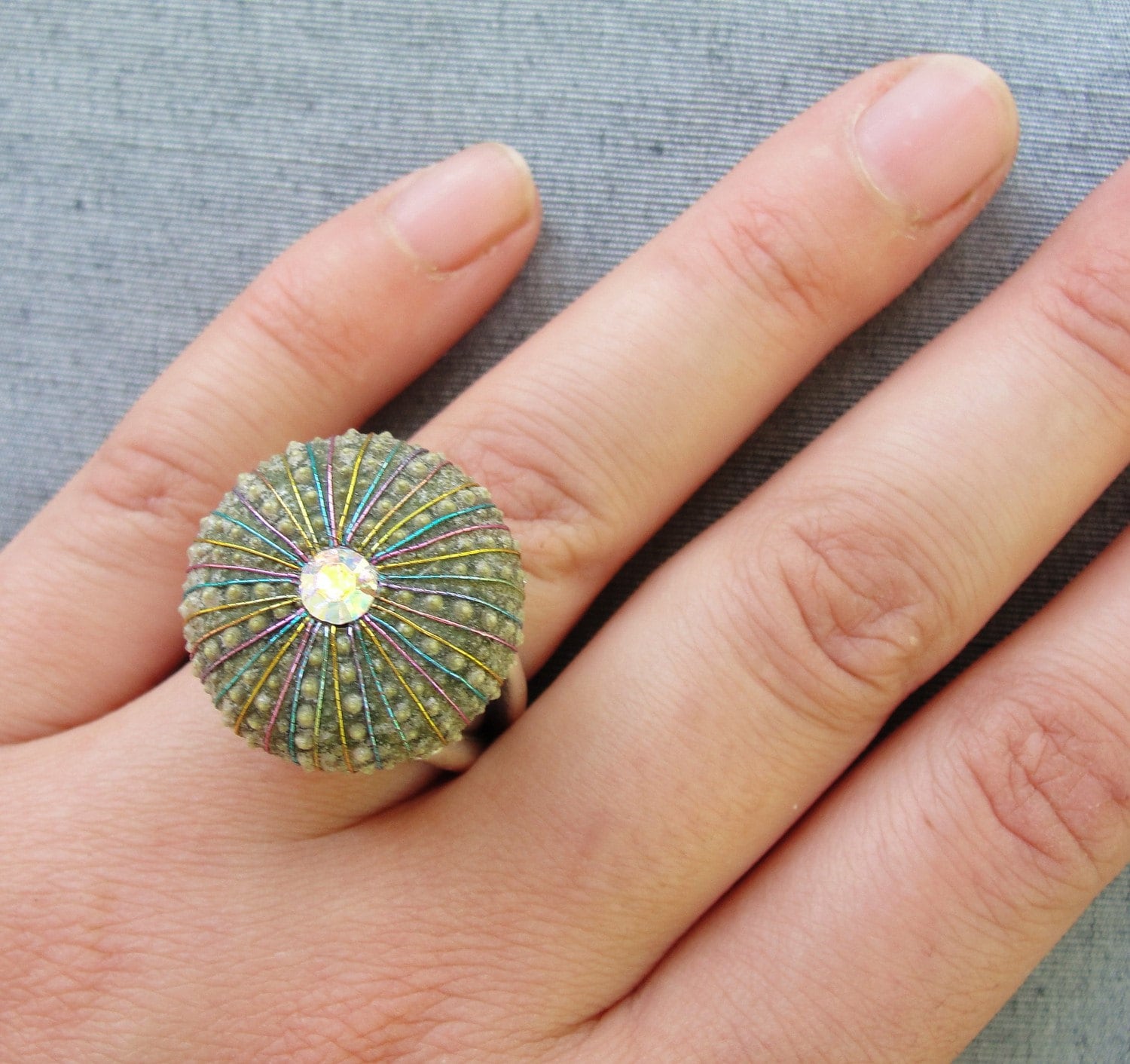 Sea Urchin Ring Sterling Silver Multicolor Jewelry - Etsy