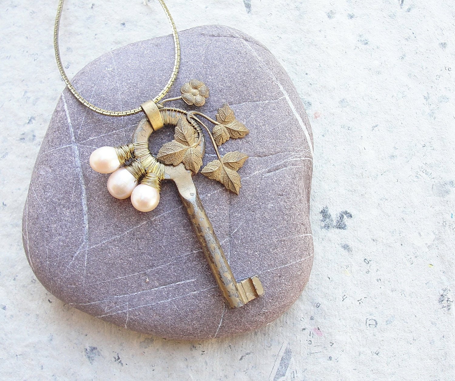 Pearl Key Steampunk Necklace With Wonderful Vintage Finds and ...