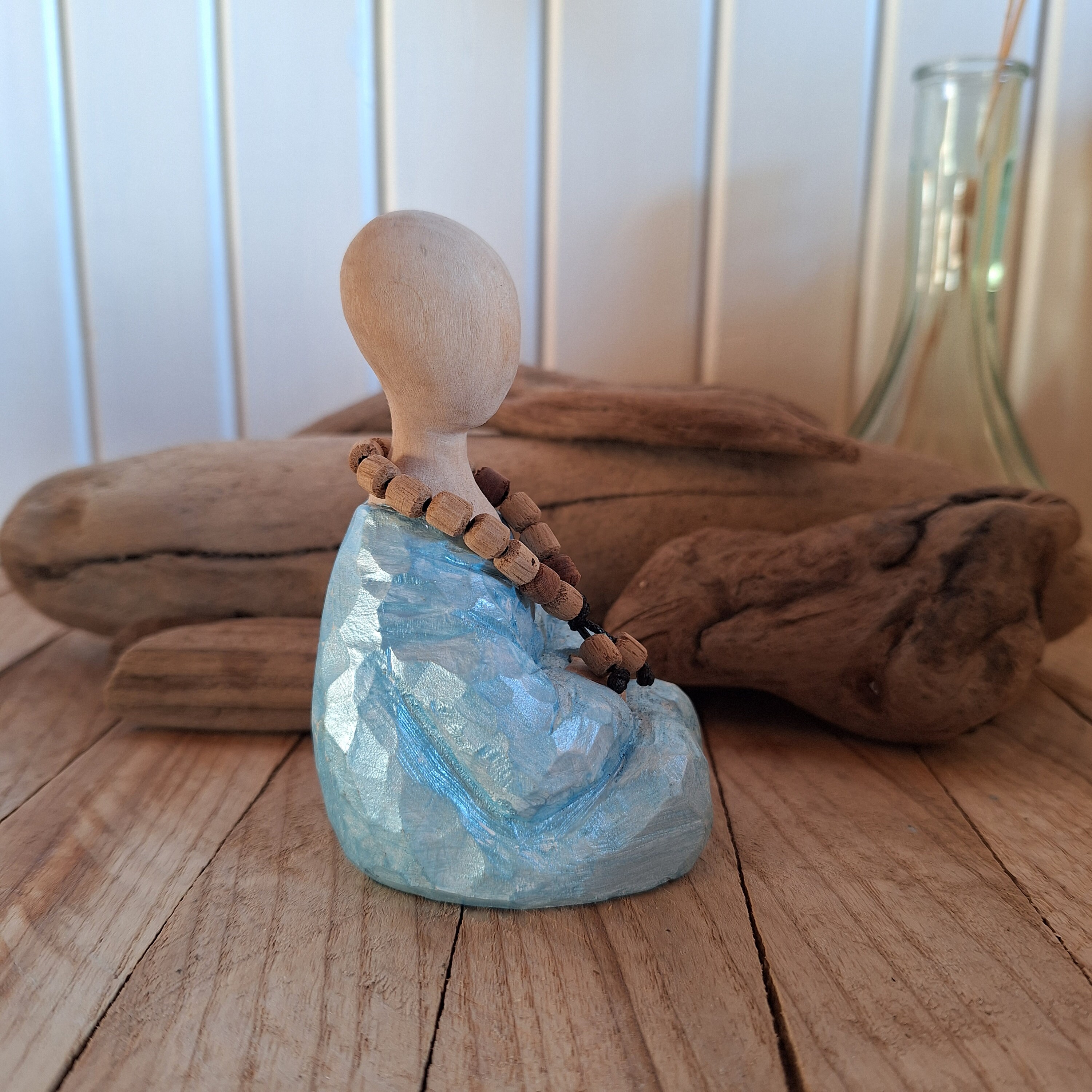 Wood Sculpture Art , Wood Statue Hand Carved Art , Meditation Gifts ...