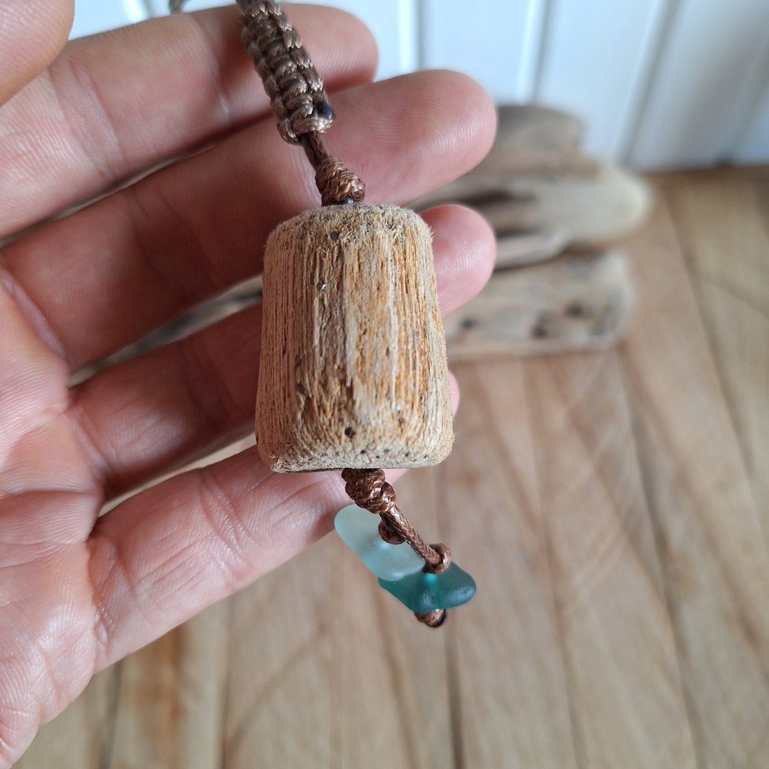Sea Driftwood Keychain With Sea Glass , Handmade Driftwood Keychain ...