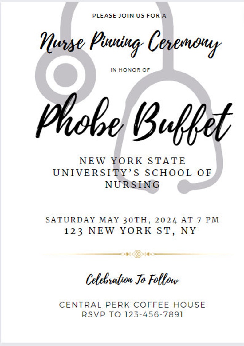 Pinning Ceremony Customizable Invitation - Etsy