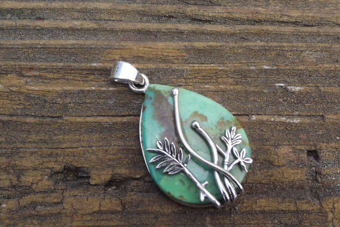 Genuine Australian Gaspeite Sterling Silver Art Deco Pendant- One of a ...
