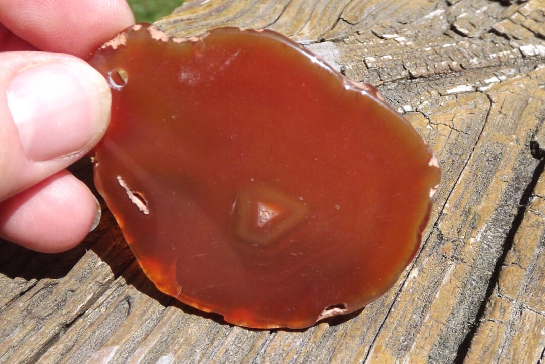 Large Red Agate Slice Pendant -protection, Strength, Harmony -a Good ...
