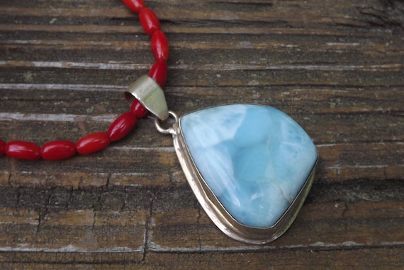 Genuine Dominican Larimar pendant - Dolphin stone - A… - Gem