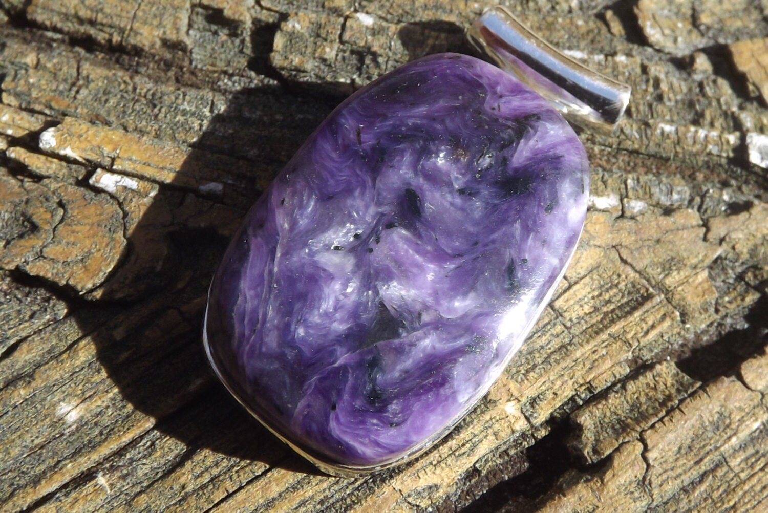 Large Charoite Pendant Unique Beautiful Pendant, Magical, Healing ...