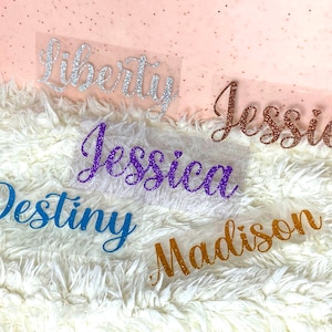 Glitter Names Iron on - Personalized Iron on Decal - Custom Heat ...