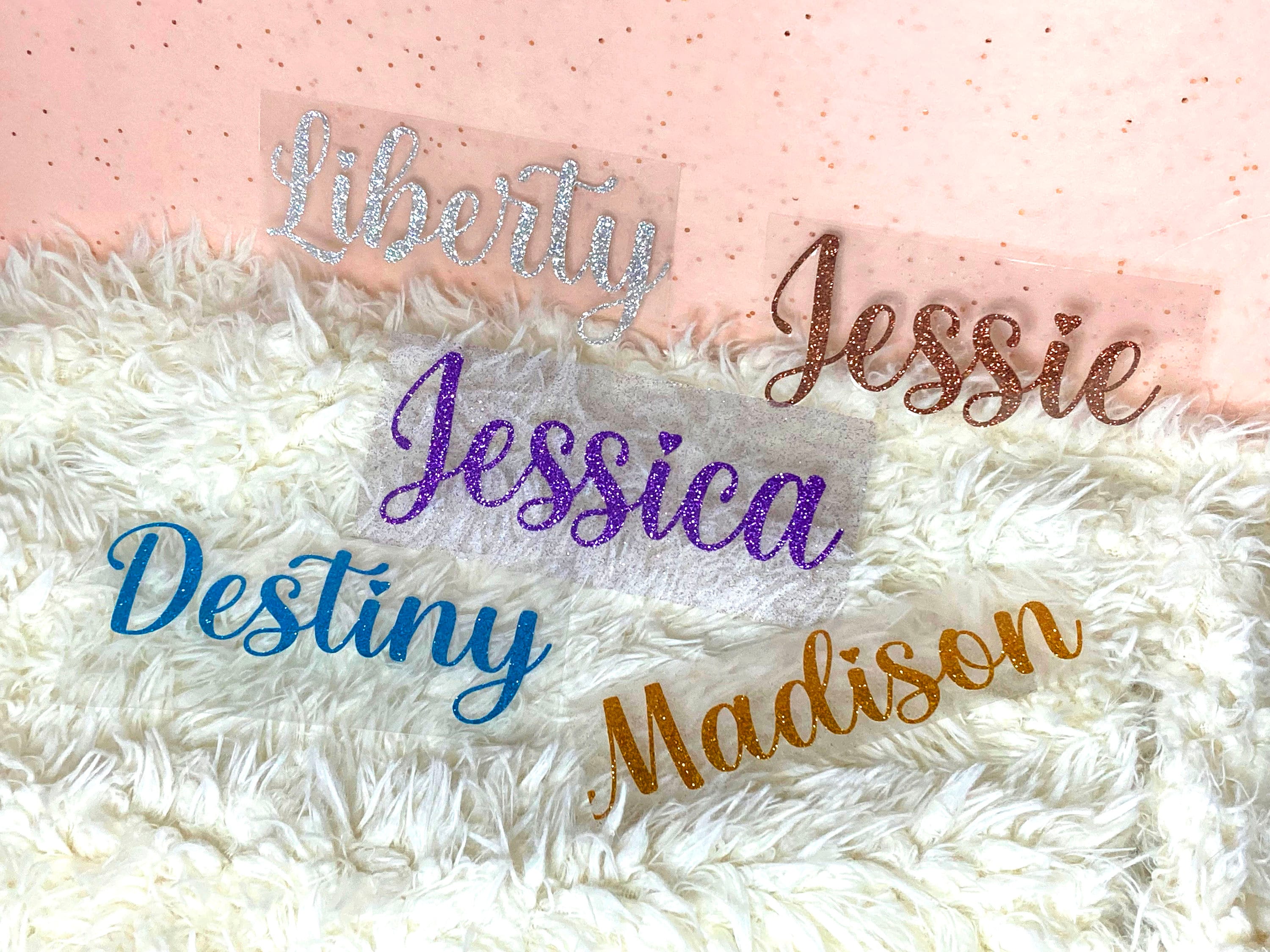 Glitter Names Iron on Personalized Iron on Decal Custom Heat Transfer ...