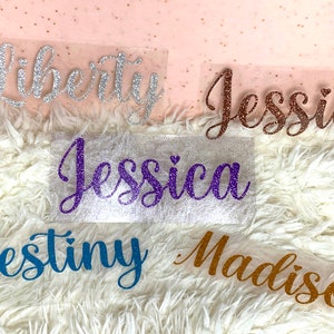 Glitter Names Iron on - Personalized Iron on Decal - Custom Heat ...