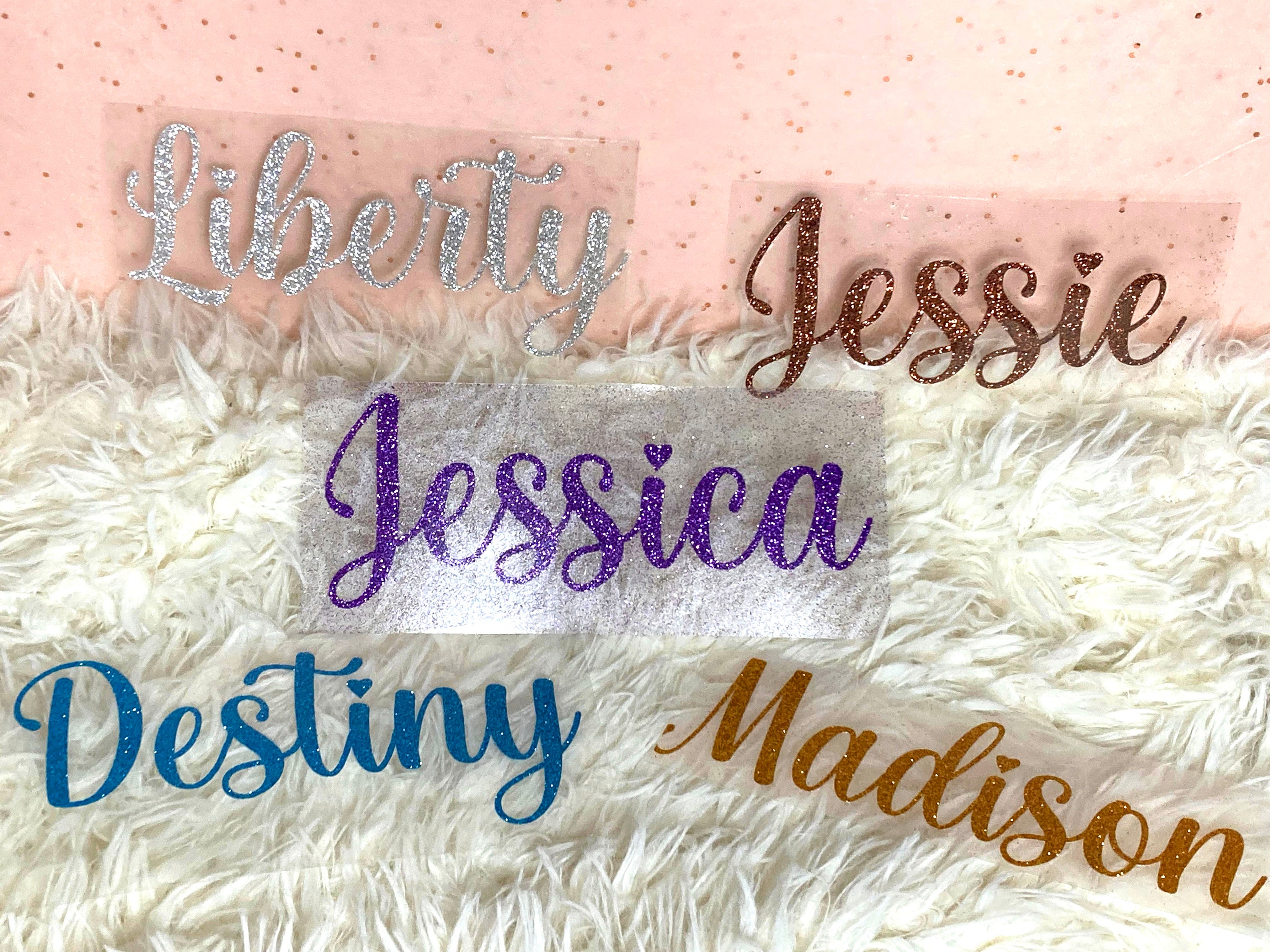 Glitter Names Iron on Personalized Iron on Decal Custom Heat Transfer ...