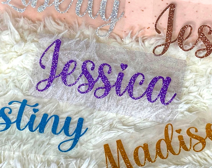 Glitter Names Iron on - Personalized Iron on Decal - Custom Heat ...