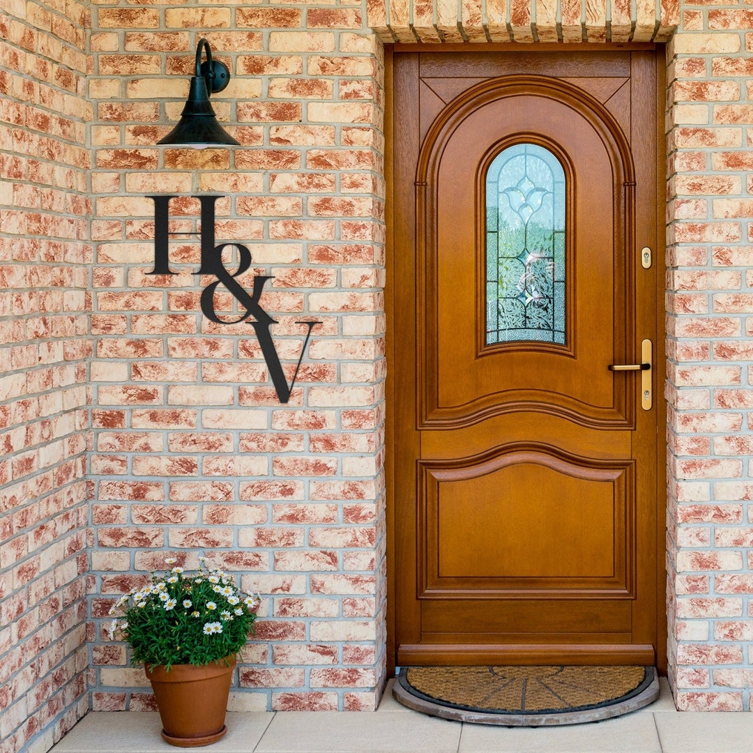 Personalized Couples Initial Metal Sign: Modern Wall Art - Etsy