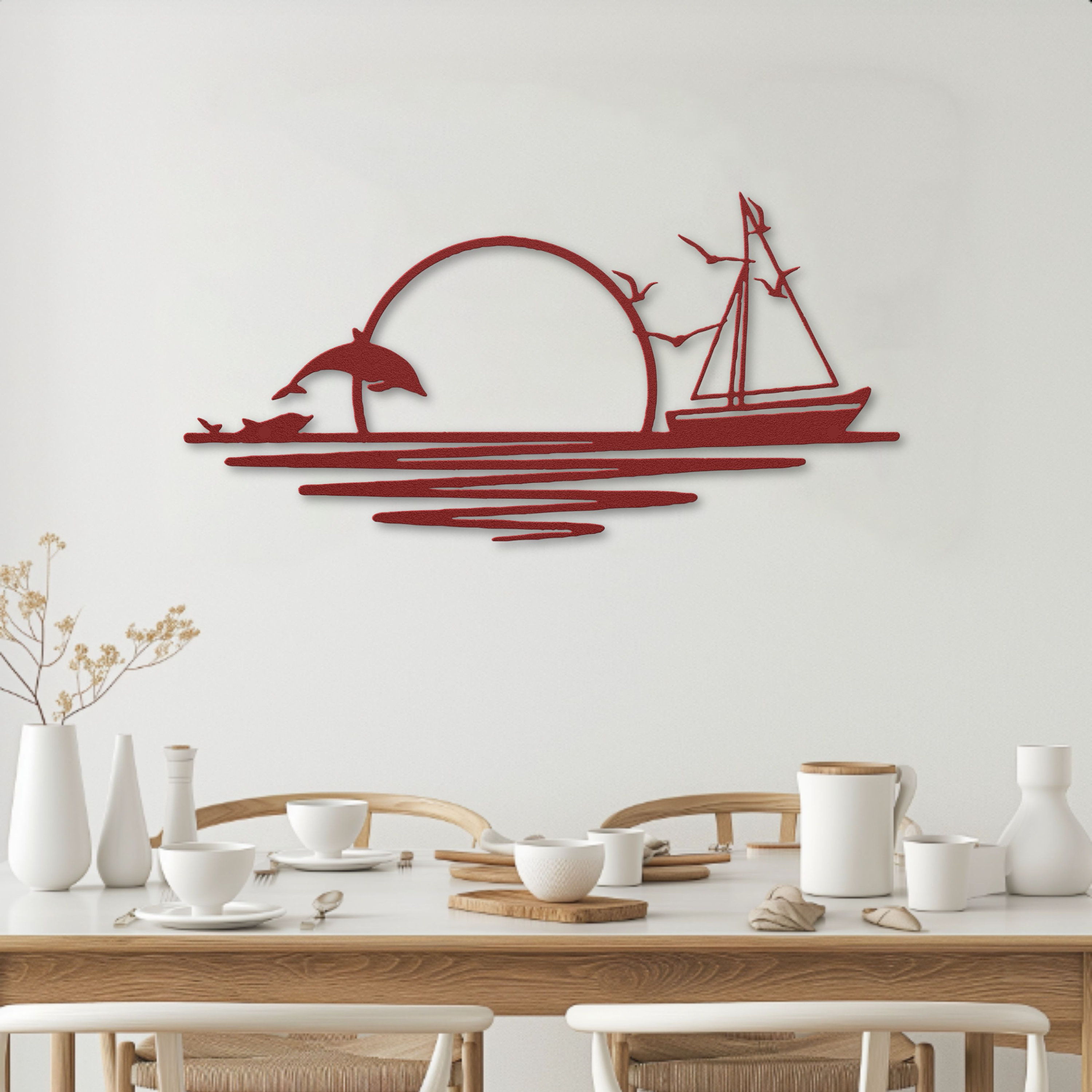 Modern Sunset Beach Metal Art Sign, Sun Metal Wall Art, Summer Outdoor ...