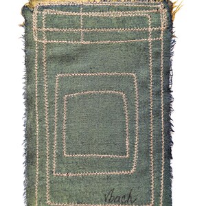 Ragged-edged, Hand-painted Fabric Collage Patch, in Yellows and Greens ...