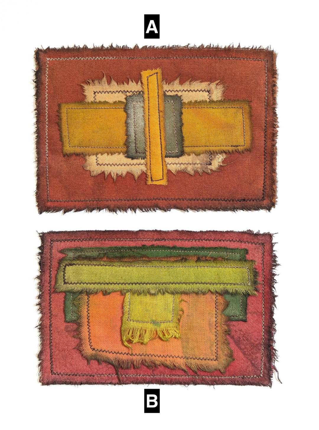 Hand Painted, Machine Appliquéd, Fabric Collage Patch - Etsy