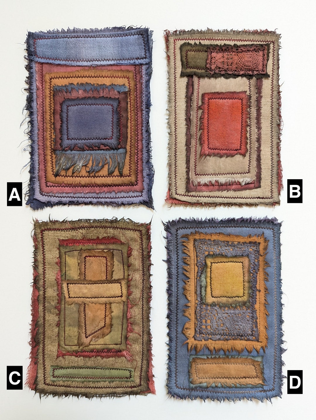 Hand Painted Fabric Collage Patches - Etsy