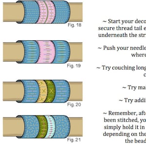 Quilted Fabric Beads Tutorial: Embroidery Bead Pattern (PDF Digital ...
