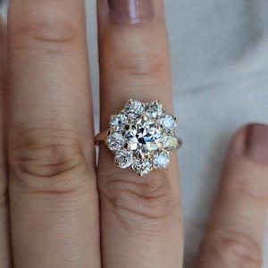 Flower Engagement Ring, 3.95 Carat Lab Grown Diamond • Custom Leaf ...