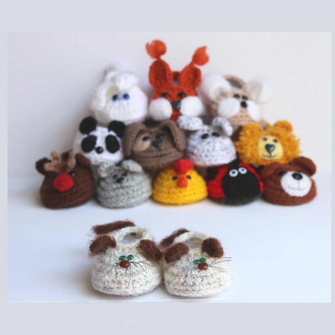 Baby Booties – Safari Crochet Animal Theme Slippers, Baby Shower Gift ...