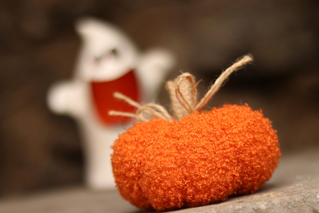 Chenille Fabric Pumpkins Rustic Farmhouse Autumn Fireplace Mantel Decor ...