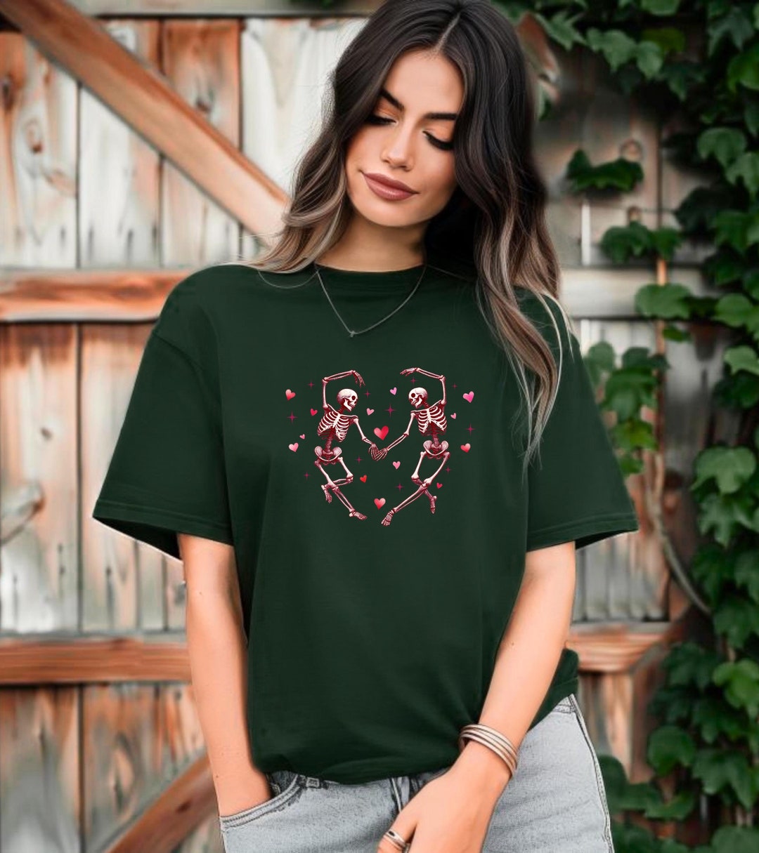 Dancing Skeletons Love Tshirt, Valentine's Day Hoodie, Skeleton Heart ...