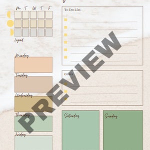 Planner Template A Boho Chic Printable or PDF Goodnotes Meal Plan ...
