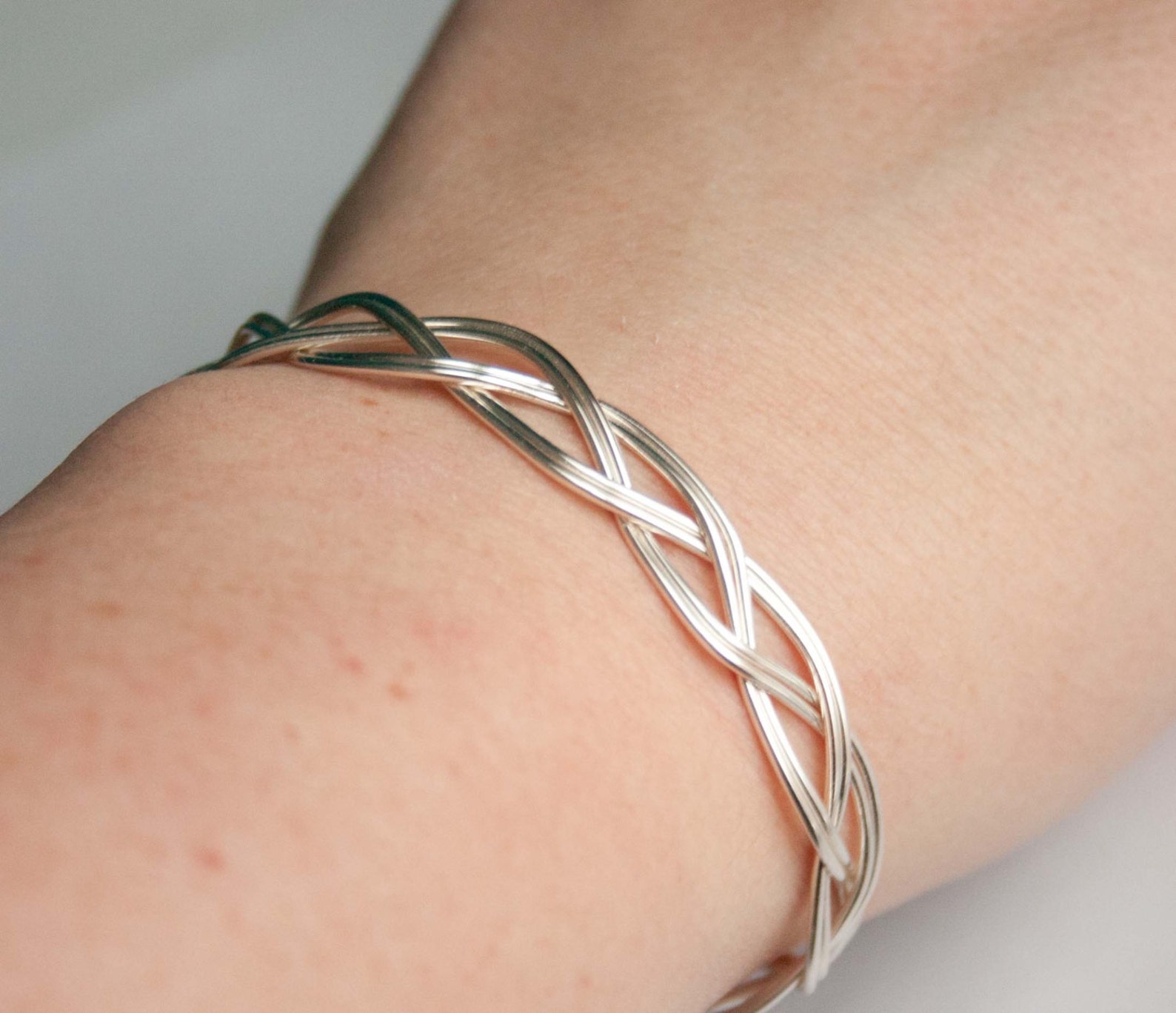 Silver Braid Bracelet Braid Cuff Irish Jewelry Unisex | Etsy
