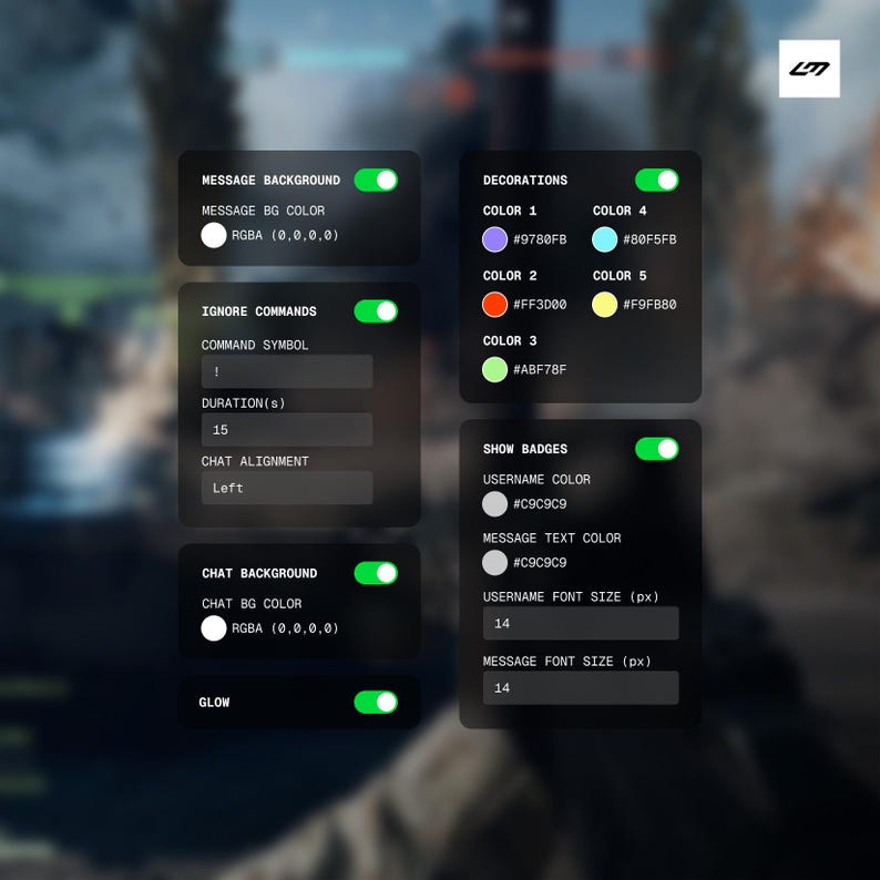 Tech Warfare Chat Widget – Tactical Stream Elements Customizable ...