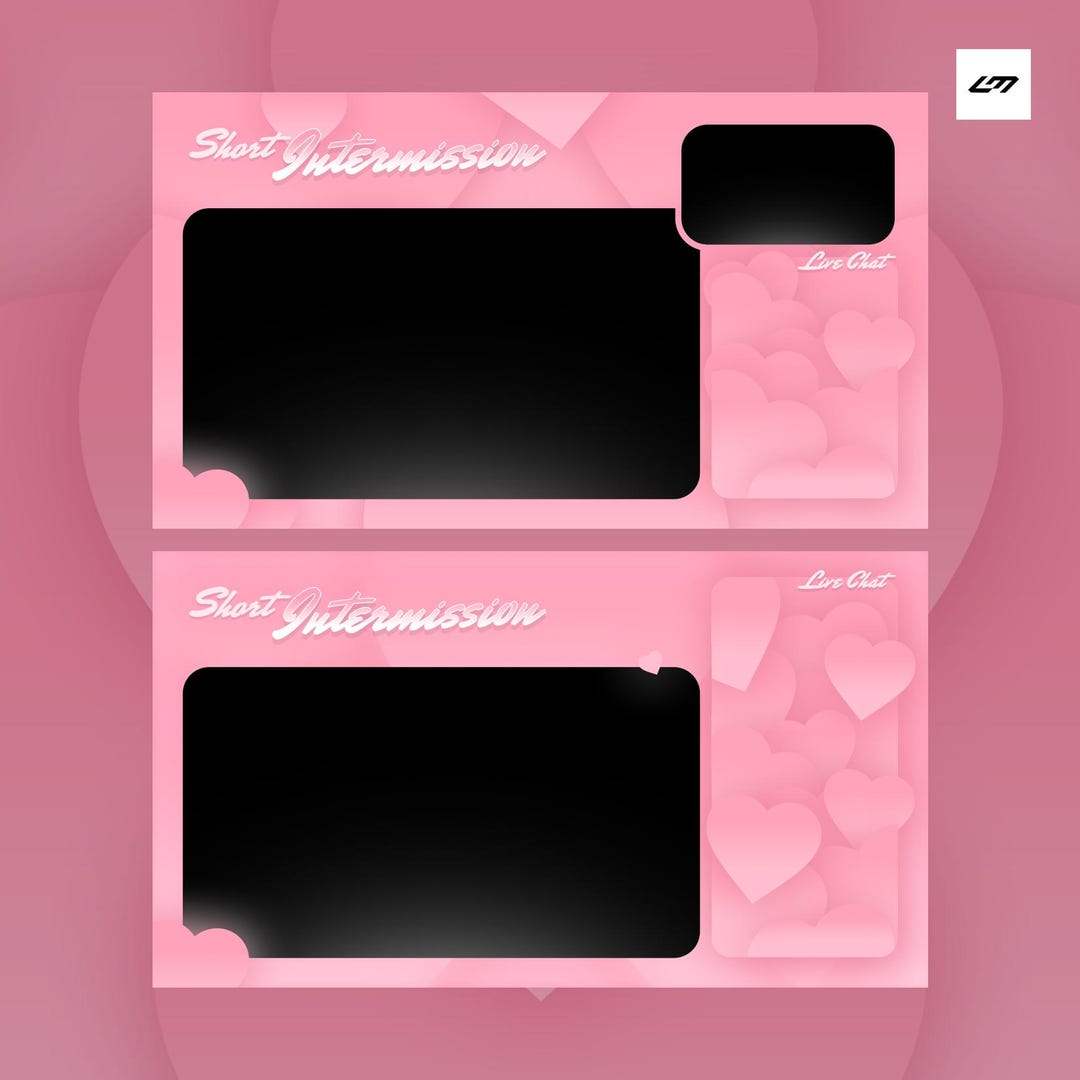 Pastel Heart Intermission Scenes for Twitch – Baby Pink Animated Stream ...
