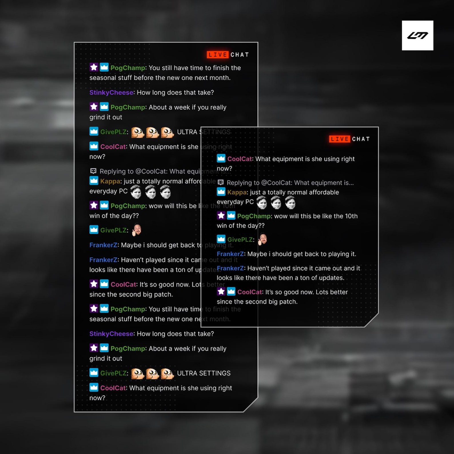 Tech Warfare Chat Box Overlay – Orange & Black Tactical Stream Chat ...