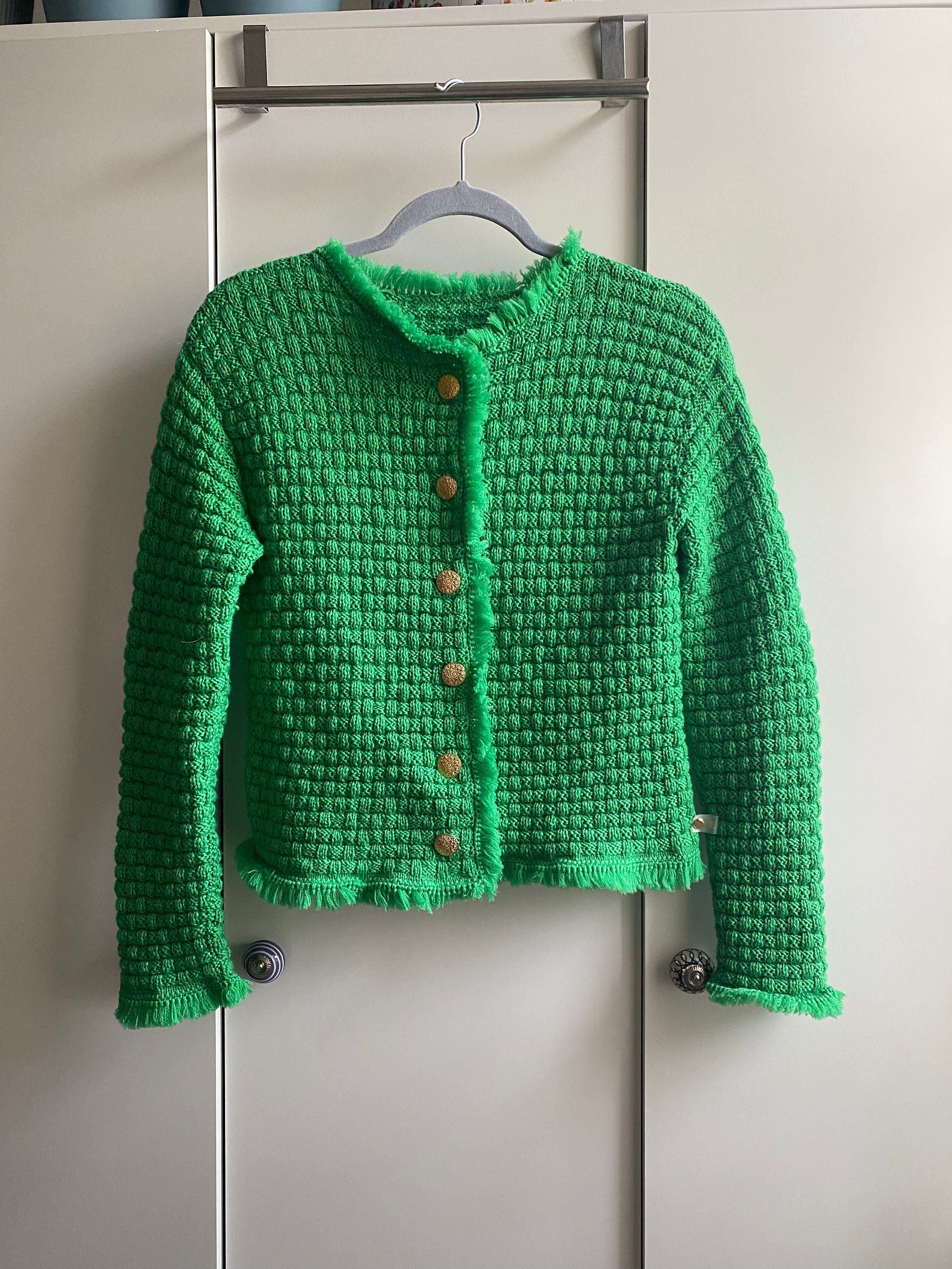 Green Knitting Cardigan Pattern for Beginner With Tutorial - Etsy