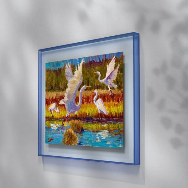 Egret Painting - Etsy