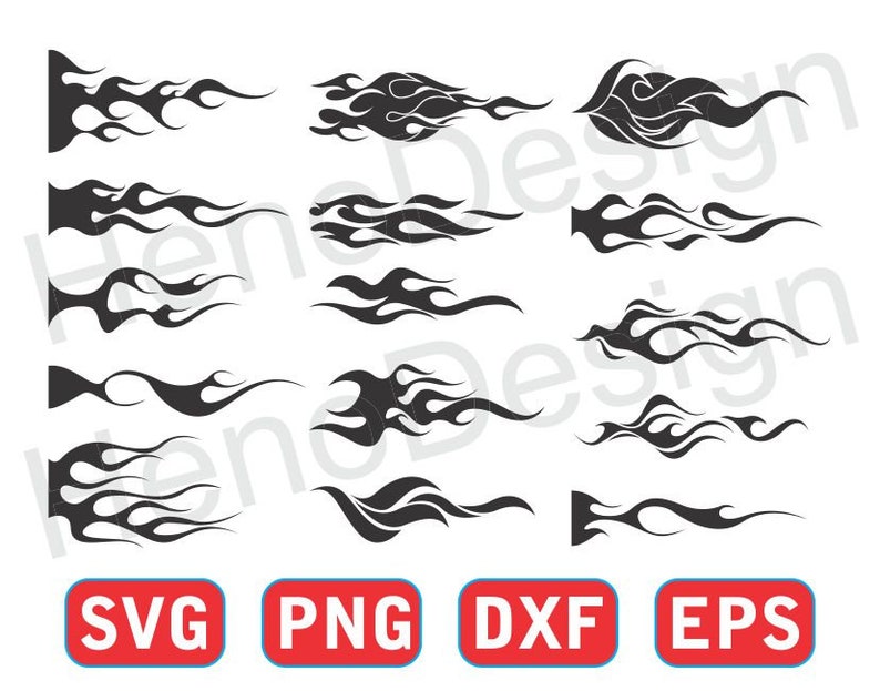 Flames SVG 4 in 1 for Digital Download Vector Svg, Png, Dxf, Eps - Etsy