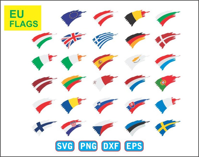 EU Flags in Svj, Jpg, Dnx, Png and Eps Form - Etsy