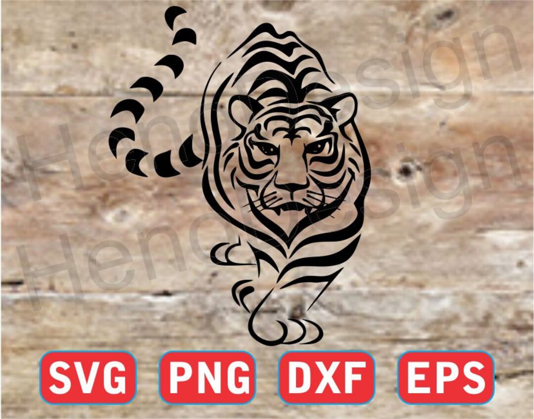 Tiger SVG/ Wall Sticker SVG, Png, Dxf, Eps Designs/ Sayings SVG/ Vector ...