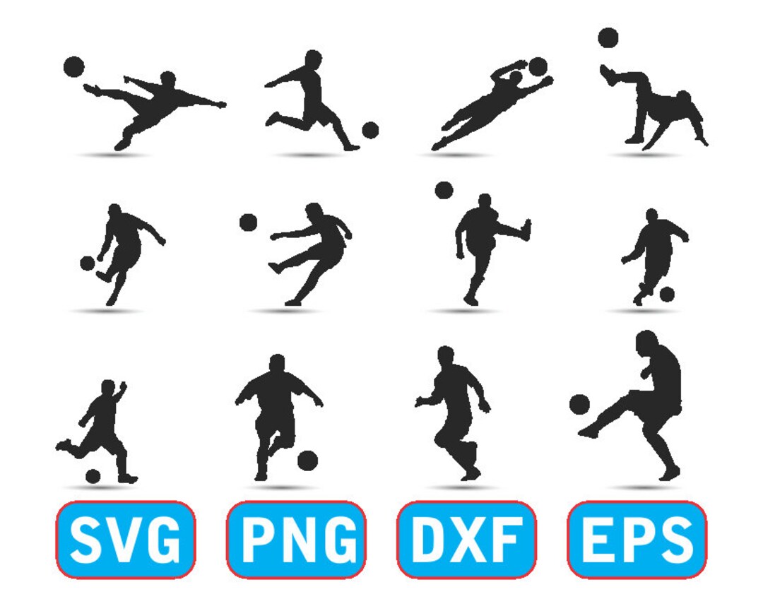 12 Football/soccer Vectors Svg, Png, Dxf, Eps, Jpg Form - Etsy