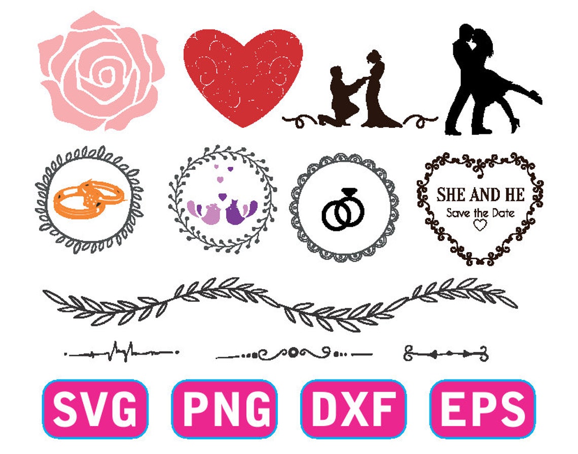 12 Married Vectors Svg, Dxf, Eps, Png - Etsy