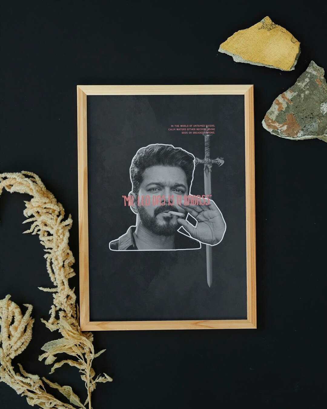 Kollywood Poster Thalapathy Vijay A3 Printable Digital Poster Art Black ...