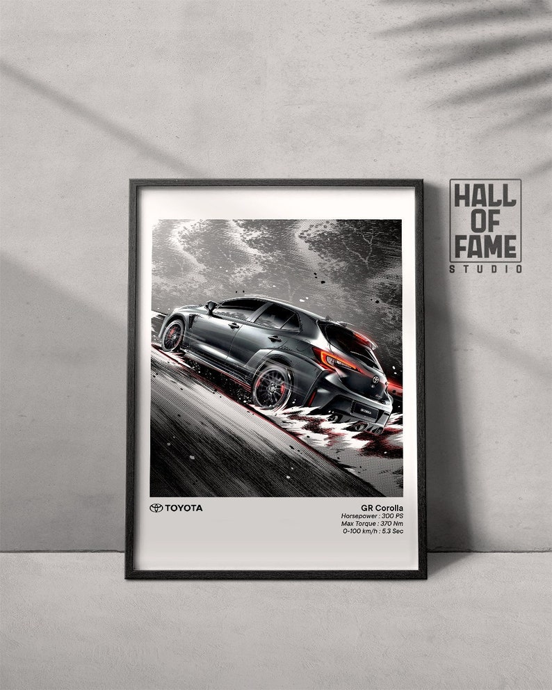 Digital Poster Toyota GR Corolla Cars Nordic Scandinavian - Etsy