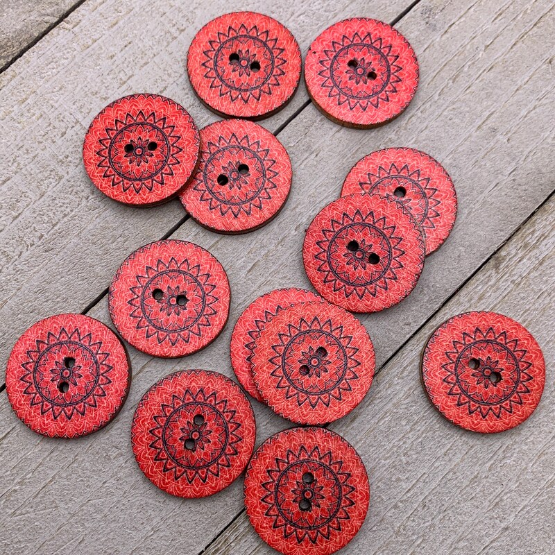 Painted Wood Buttons - Etsy
