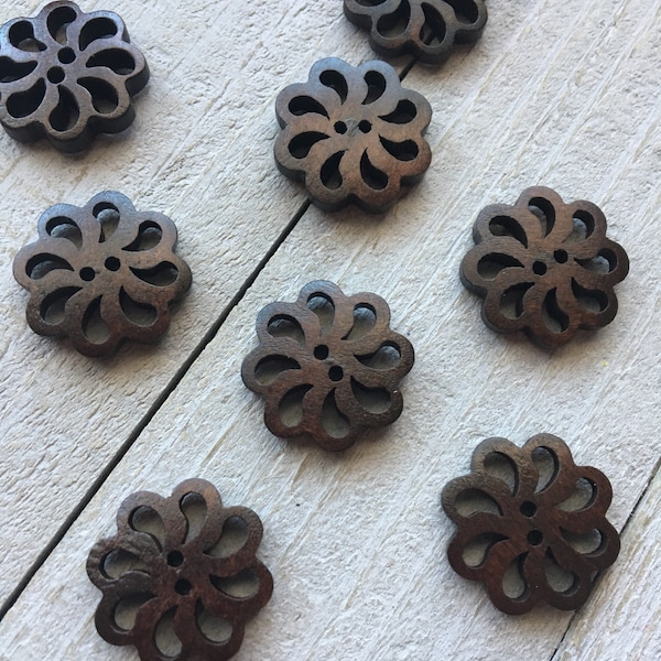 Carved Wood Buttons - Etsy