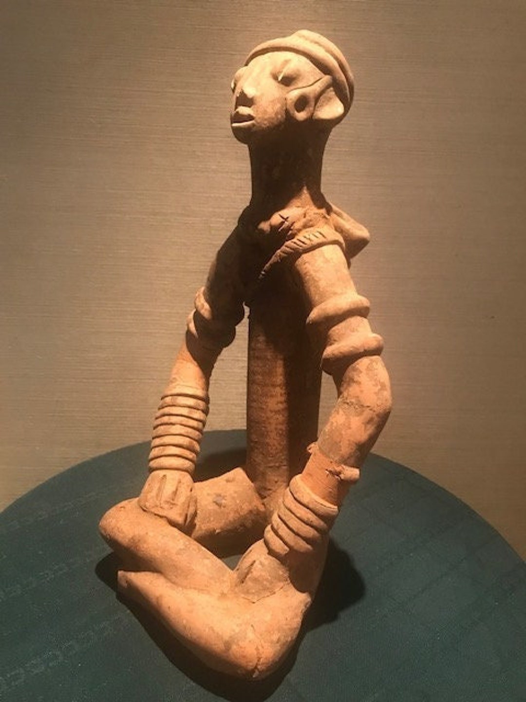 R-39 Statue of a Seated Hunter Terracotta Fakola Mali African Art ...