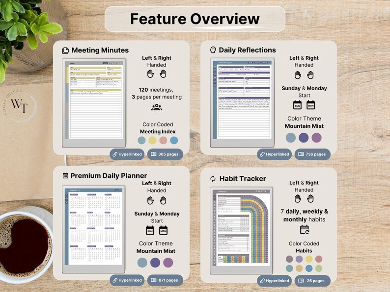 20252026 Bundle for reMarkable Paper Pro Productivity&BalancePurple ...