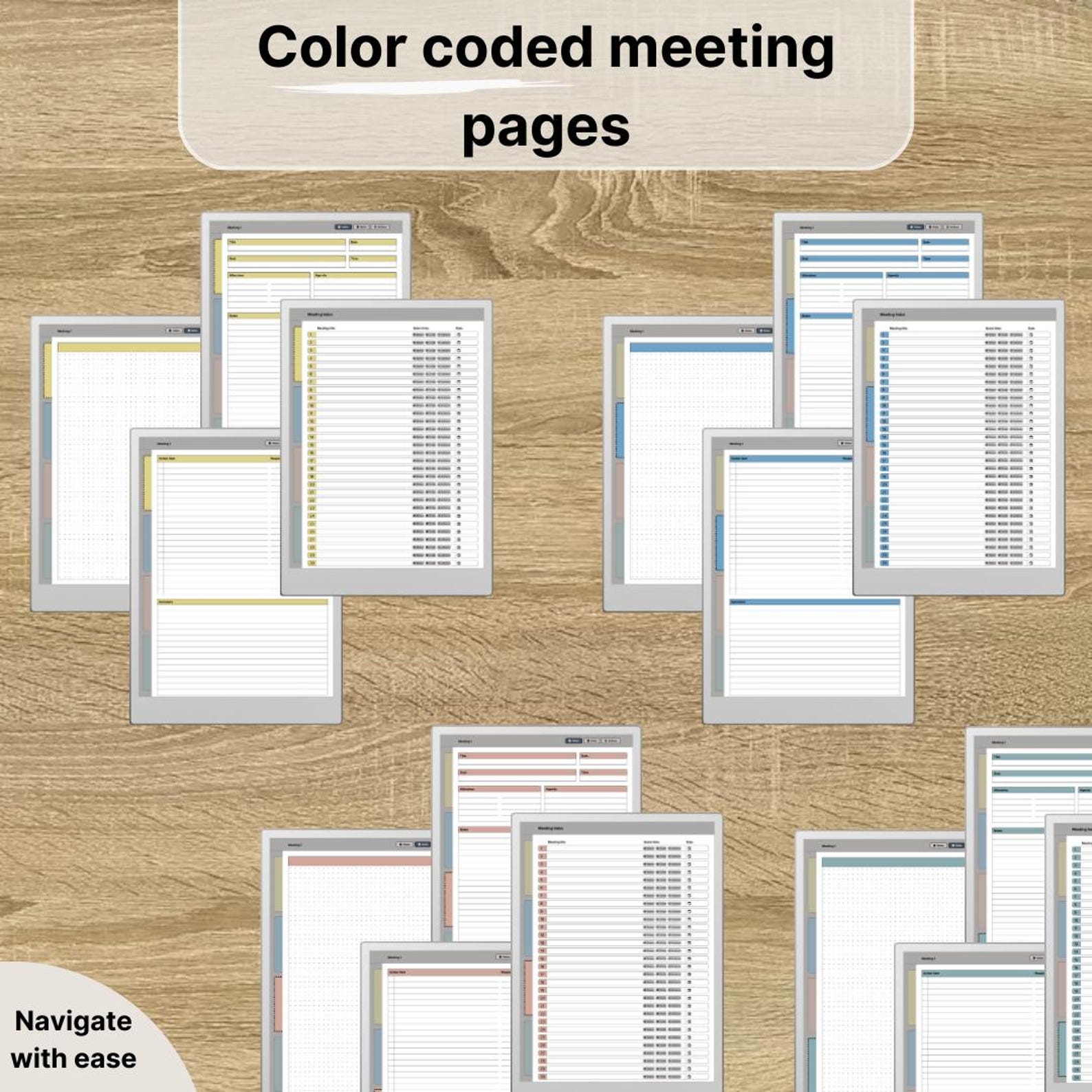 Meeting Minutes for Remarkable Paper Pro Meeting Notes Hyperlinked Left ...