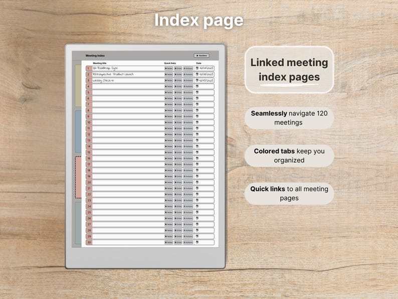 Meeting Minutes for Remarkable Paper Pro, 120 Meetings, Hyperlinked ...