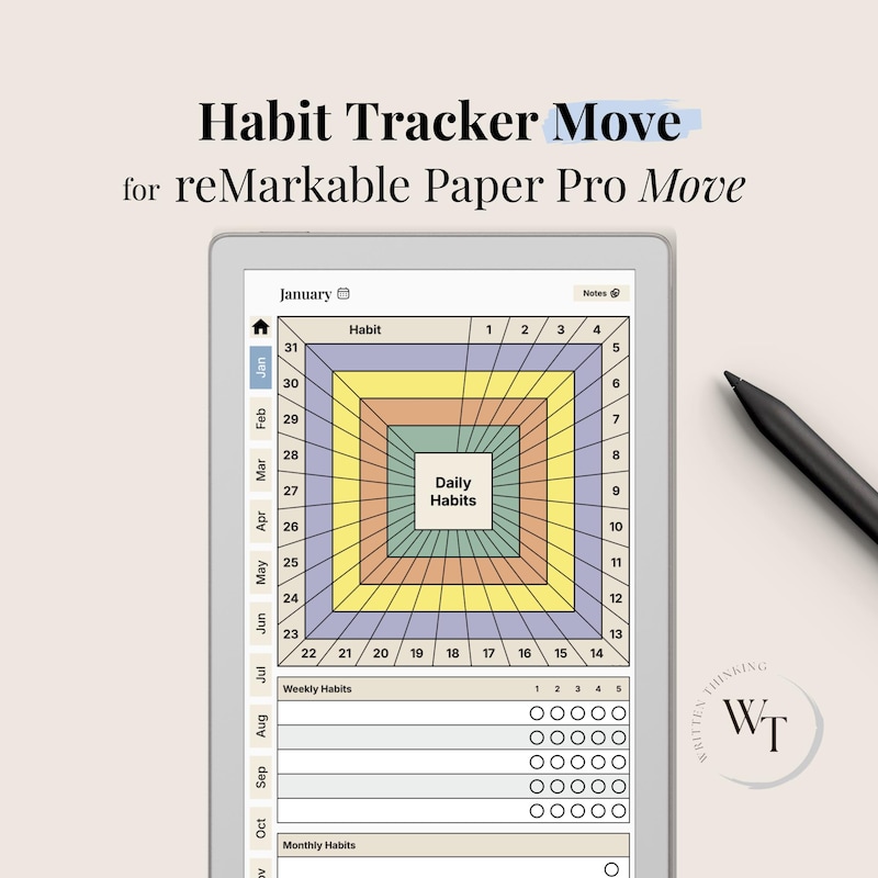 Remarkable Move Habit Tracker - Etsy