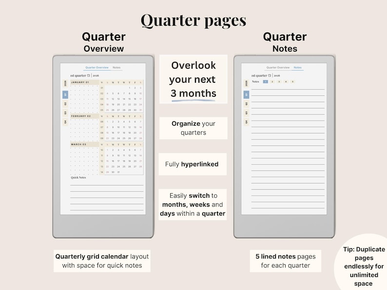 Daily Planner Pro for Remarkable Paper Pro Move, 2025, 2026, 2027 ...
